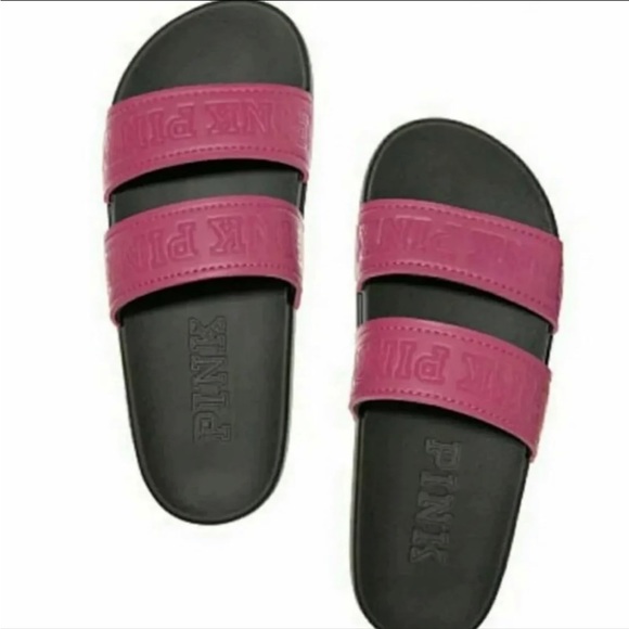 PINK Victoria's Secret | Shoes | Victorias Secret Pink Slides Berry M ...